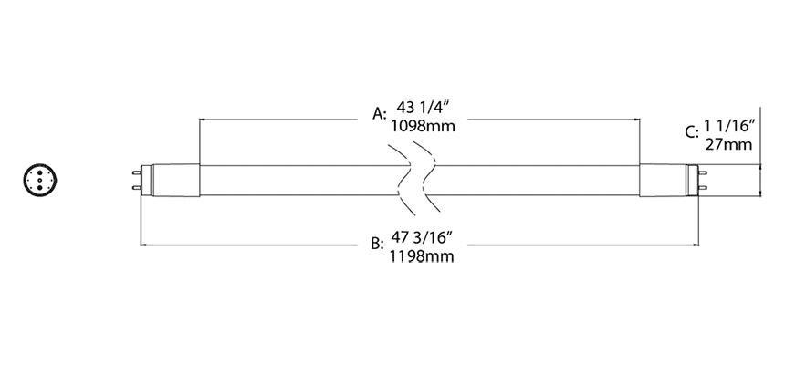 RAB 12W 4 Ft 4000K Plastic Ballast Dependent T8 LED