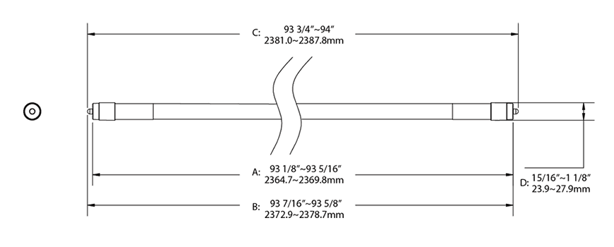 RAB 43 Watt 8 Foot 5000K Double Ended Direct Wire Single Pin T8 LED