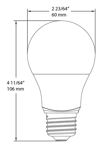 RAB 5 Watt 3000K A19 Dimmable LED 80 CRI