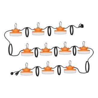 RAB 130W 100 Foot 5000K Temporary Hi-Bay 10 LED String Lights with Outlet